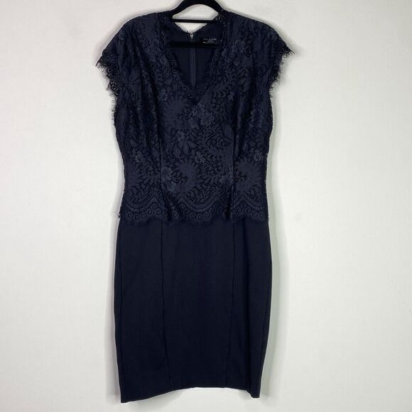 Ted Baker | Dresses | Ted Baker Navy Lace Midi Dress | Poshmark